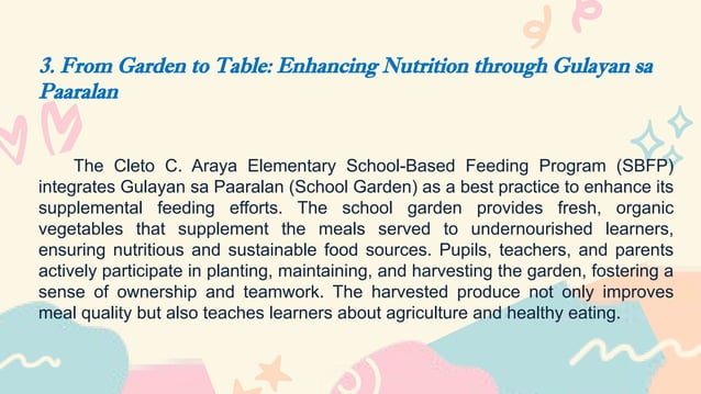 SBFP Best Practices Slides for evaluation | PPTX