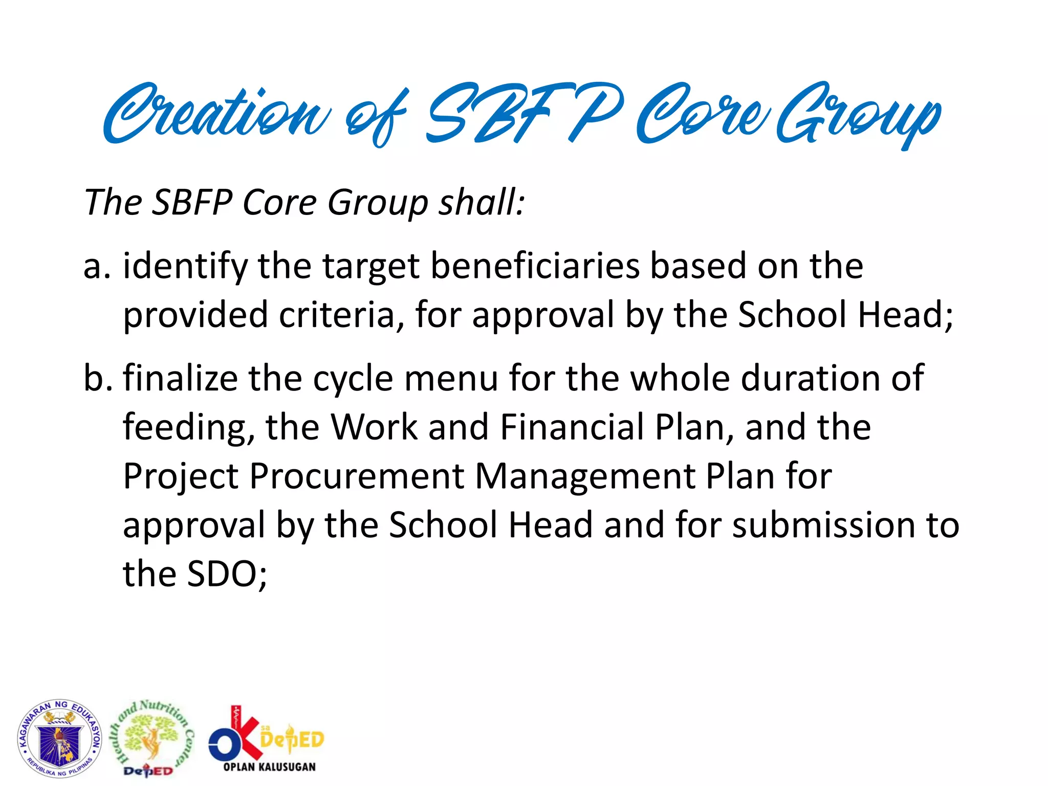 SBFP Orientation 2018 | PDF