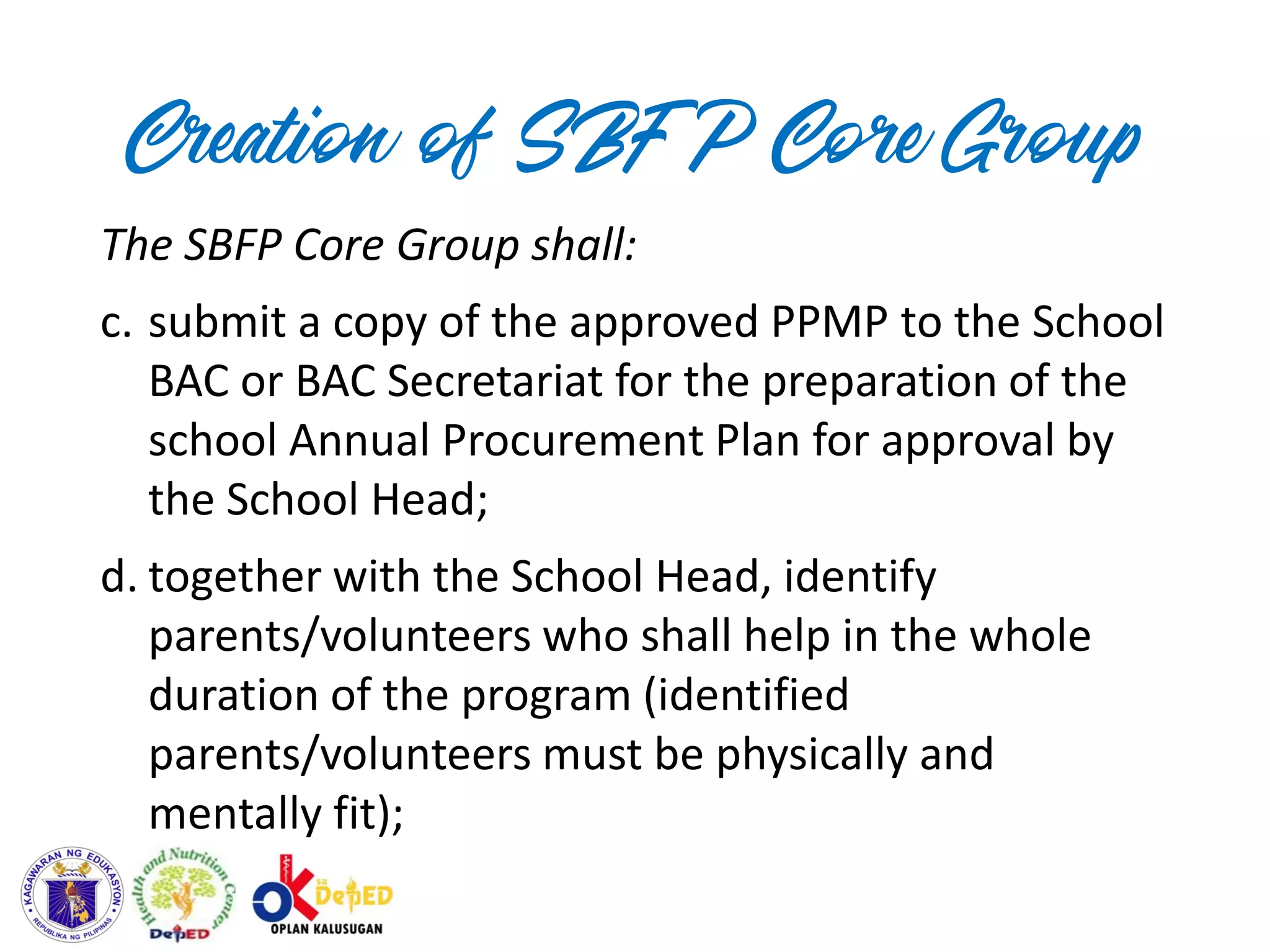 SBFP Orientation 2018 | PDF