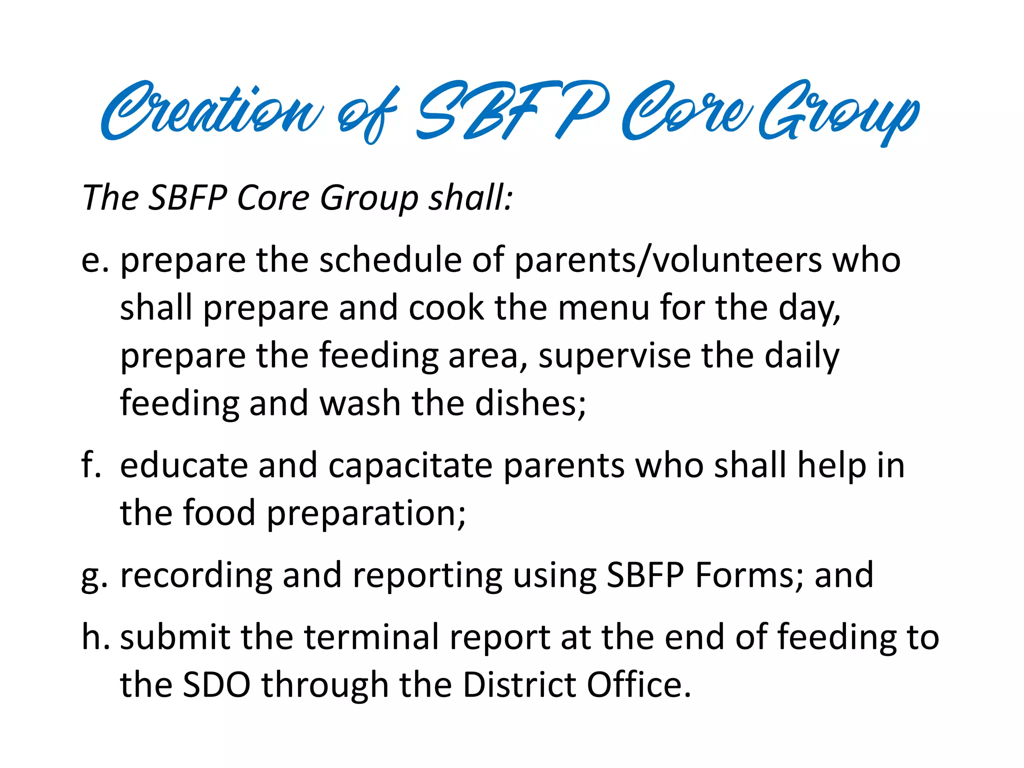 SBFP Orientation 2018 | PDF