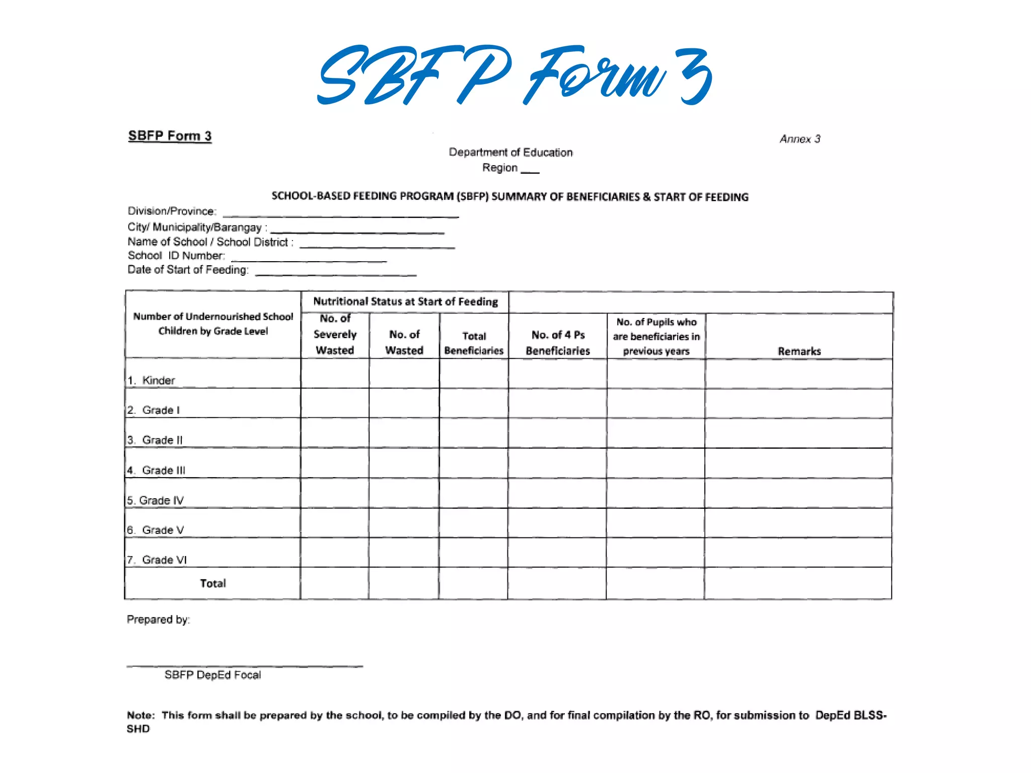 SBFP Orientation 2018 | PDF