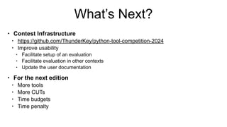SBFT Tool Competition 2024 -- Python Test Case Generation Track | PDF ...