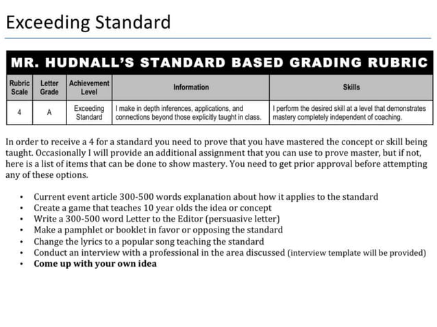 Standards-Based Grading | PPTX