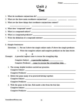 SBG Grade 6: Unit 1 Test | PDF