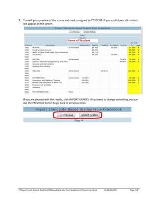 SBG: Loading Grades from Gradebook to Report Card | PDF