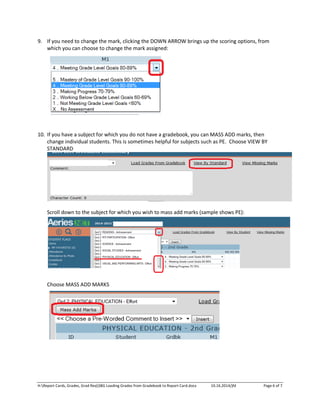 SBG: Loading Grades from Gradebook to Report Card | PDF