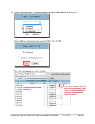SBG: Loading Grades from Gradebook to Report Card | PDF