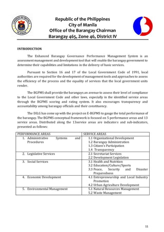 Barangay 465, Zone 46 State of Barangay Governance | DOCX