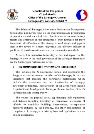 Barangay 465, Zone 46 State of Barangay Governance | DOCX