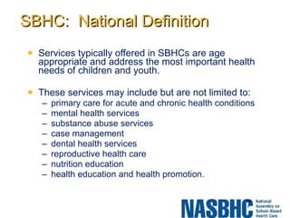 School-Based Health Centers 101 | PPT