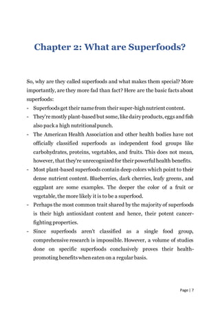 10 Best Superfoods to Improve Brain Health and Performance | PDF