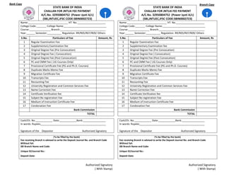 SBI CHALLAN FOR JNTUA FEE PAYMENT | PDF