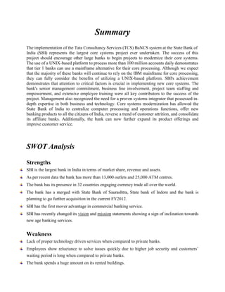 SBI: World’s Largest Centralized Core Processing Implementation | DOCX