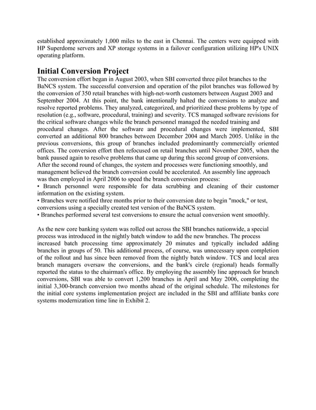 SBI: World’s Largest Centralized Core Processing Implementation | DOCX ...