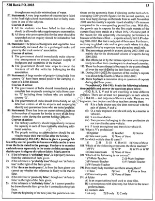 Sbi 2003 question paper | PDF