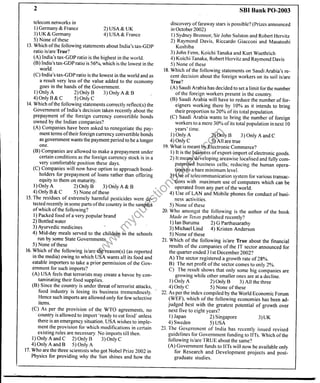 Sbi 2003 question paper | PDF