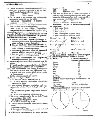 Sbi 2003 question paper | PDF