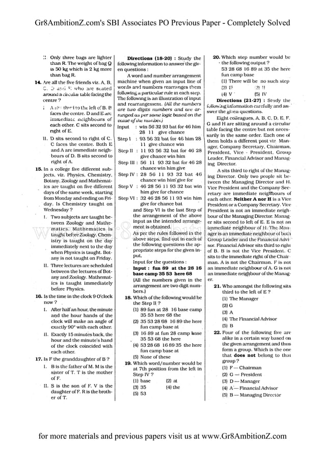 Sbi 2011 question paper | PDF