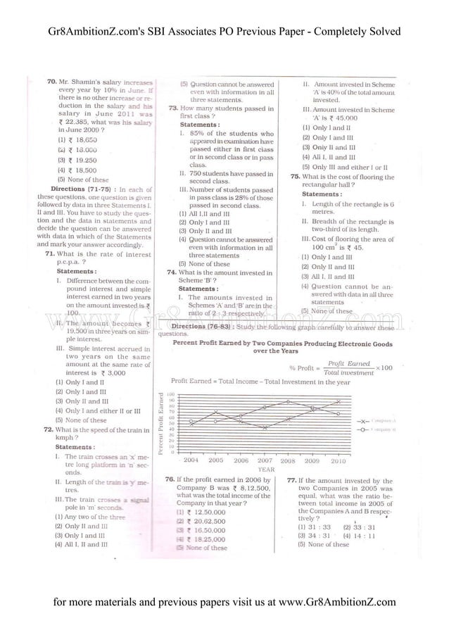Sbi 2011 question paper | PDF
