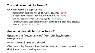 Popularization of Science in Business. Forum «Science. Business ...