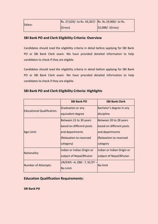 SBI Bank PO Vs Clerk Exam Which Is Best For You | PDF