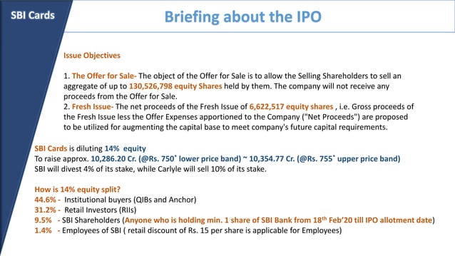 SBI cards IPO | PPT