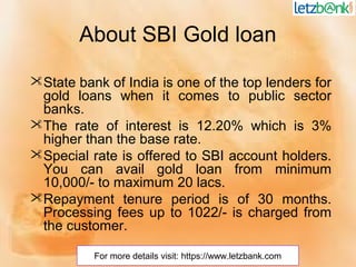 Sbi gold loan | PPT
