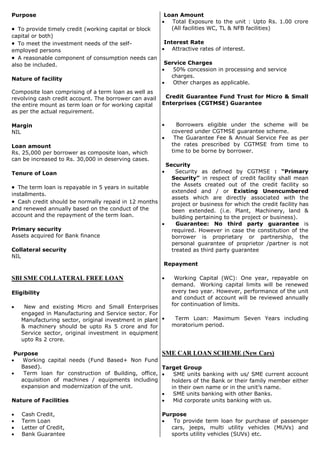 Sbi loan scheme for finance, subsidy & project related support contact ...