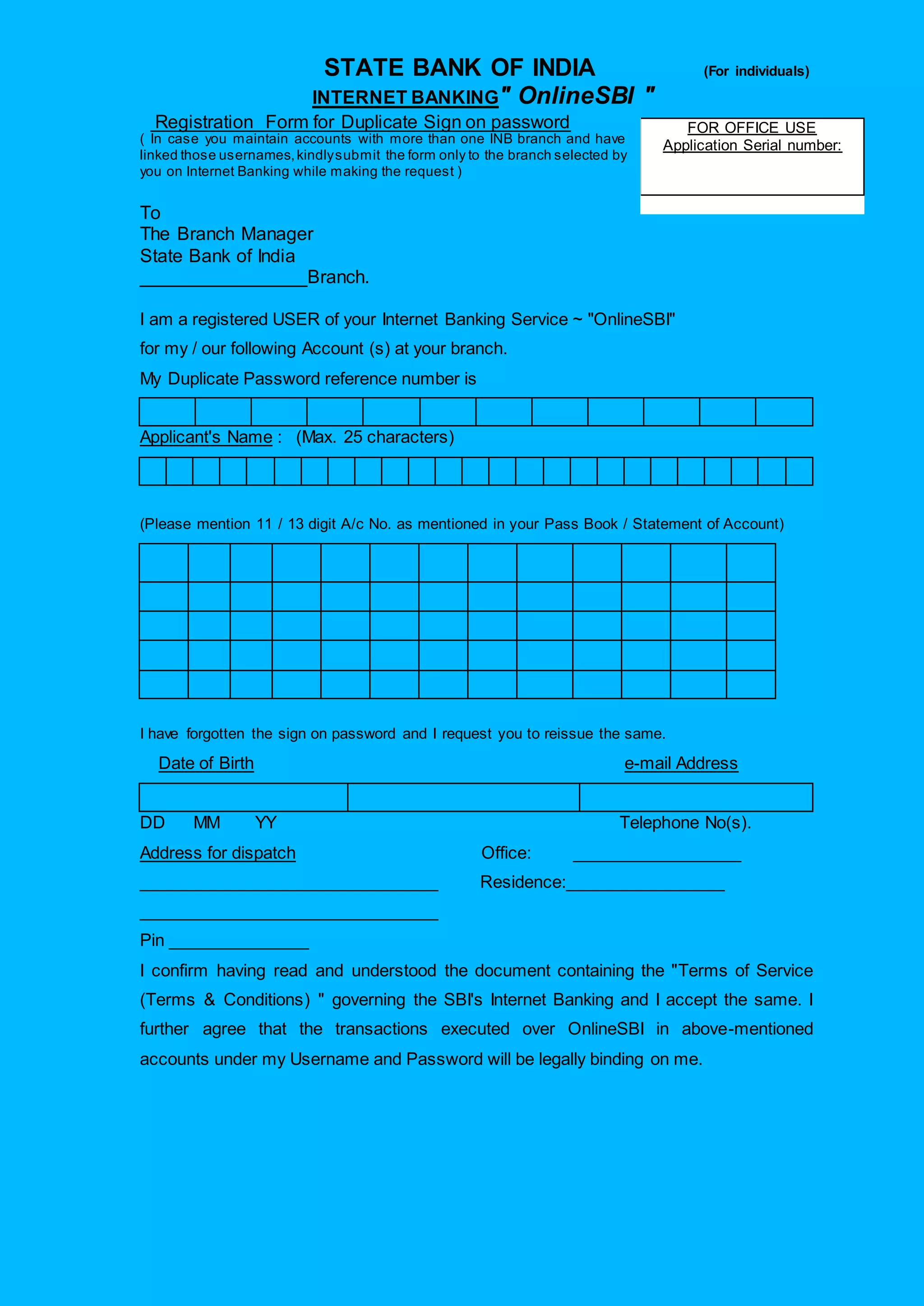 Sbi login dup_pwd | DOC