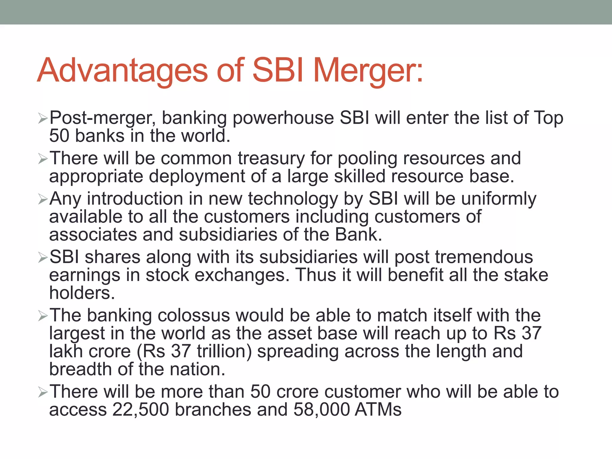 Sbi merger with its associates by PRANJALI SRIVASTAVA | PPTX