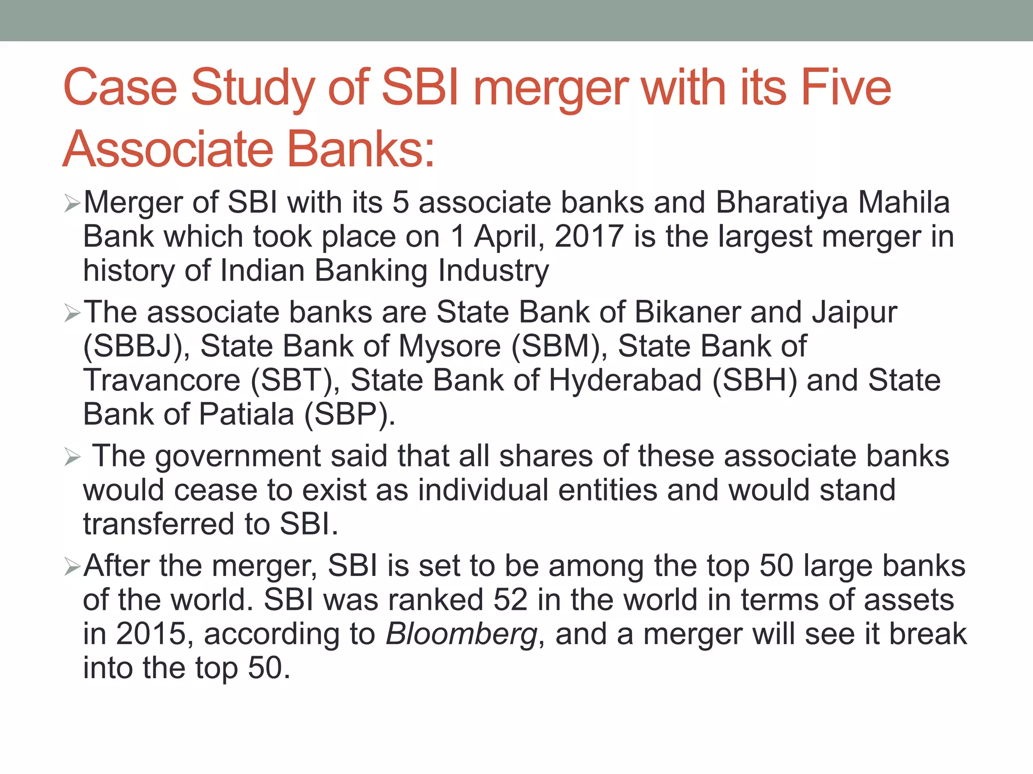 Sbi merger with its associates by PRANJALI SRIVASTAVA | PPTX