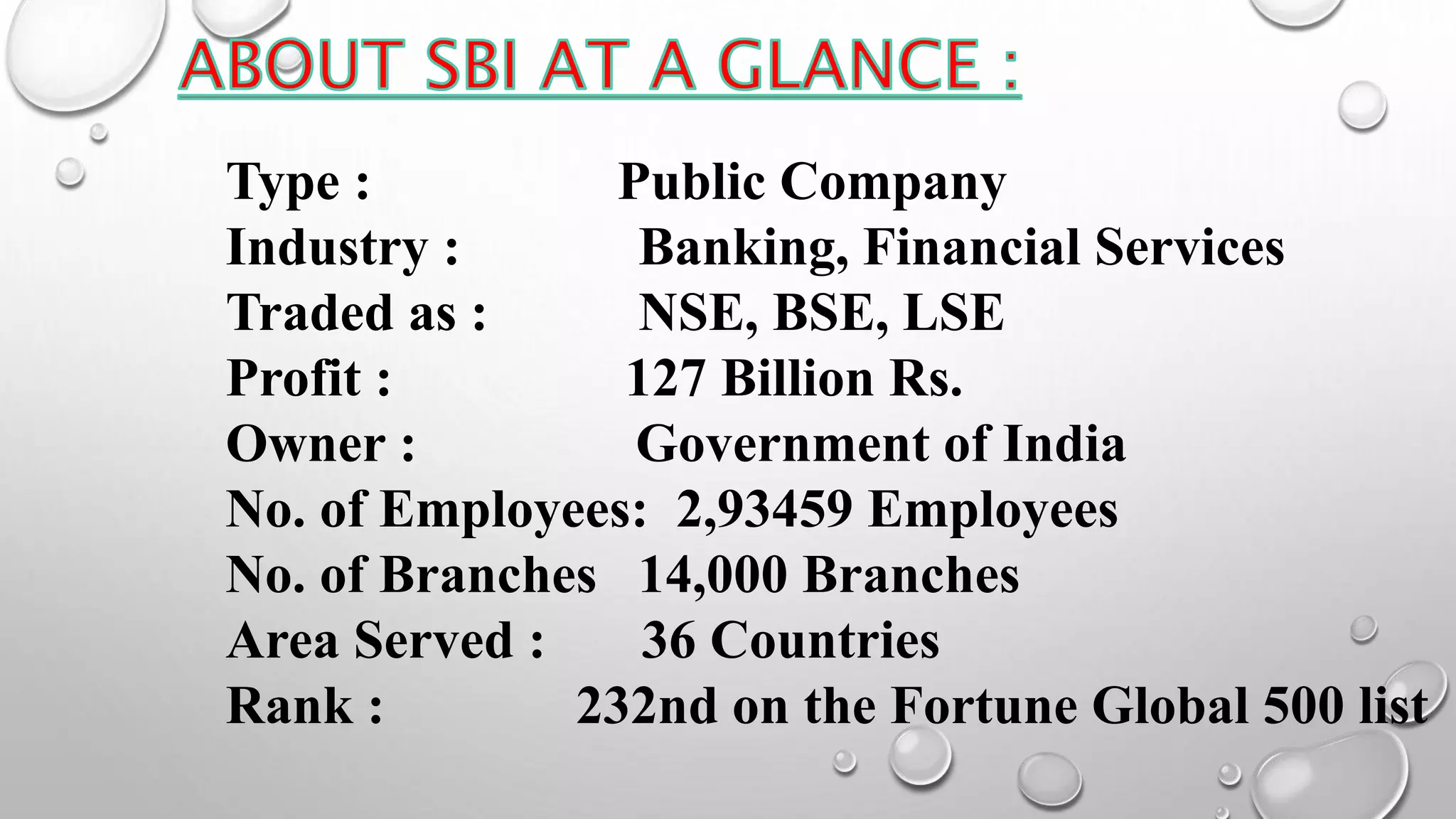 STATE BANK OF INDIA PPT.. {AT A GLANCE} | PPTX | Business Banking & Finance | Business
