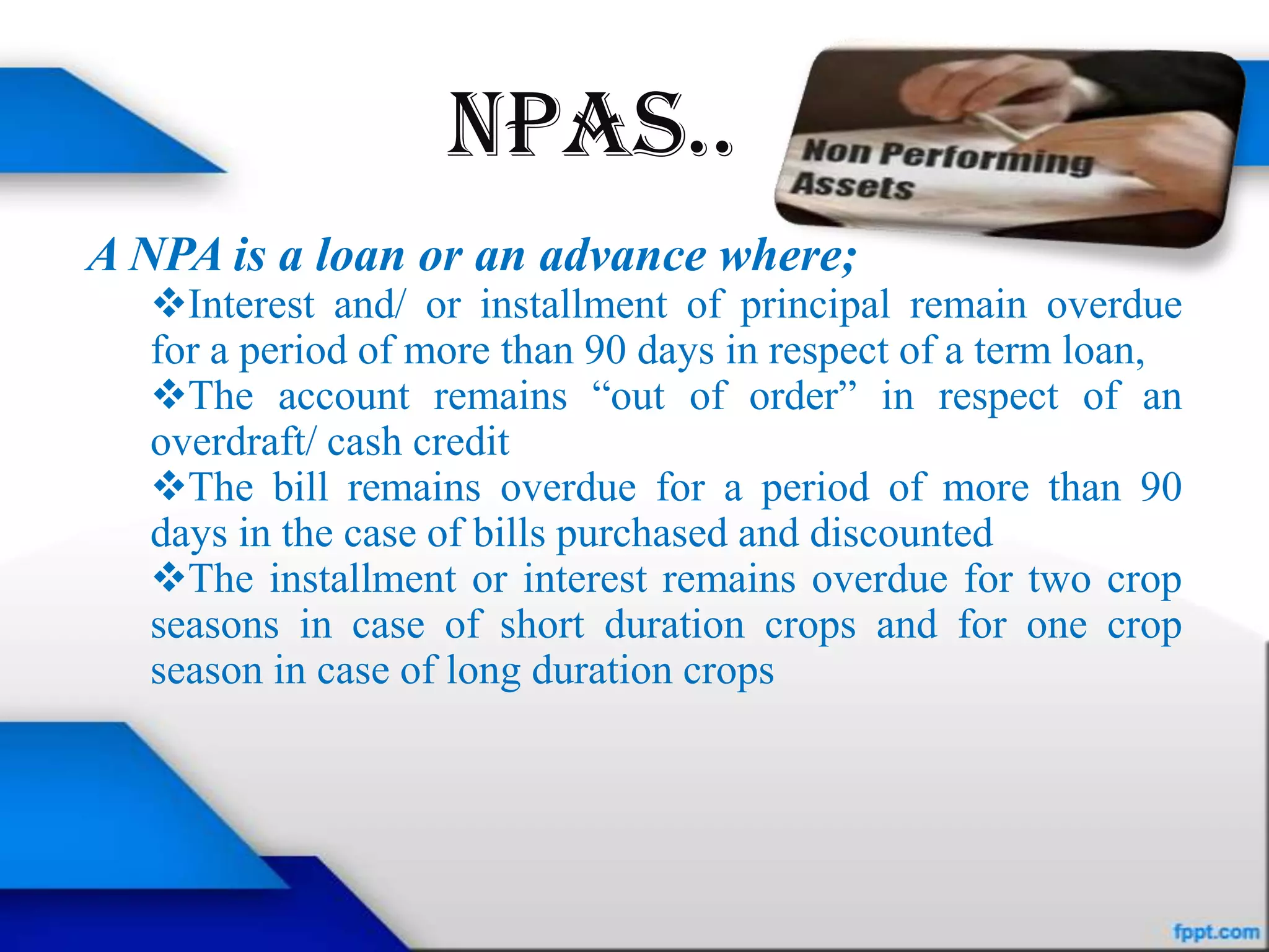 Non performing assets in Banks | PPTX