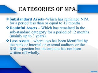 Non performing assets in Banks | PPTX