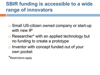 SBIR: Get Started, Get Funded | PPTX