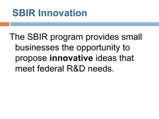 SBIR: Get Started, Get Funded | PPTX
