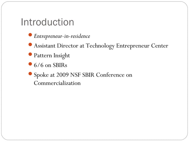 Sbir commercialization slides | PPT