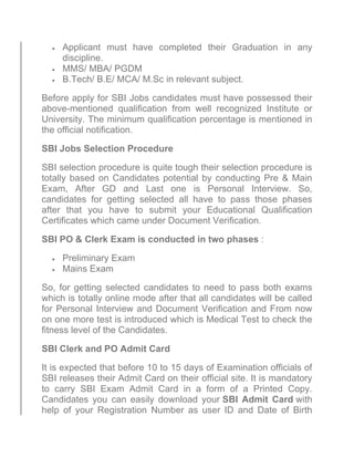 Sbi recruitment 2021 | PDF