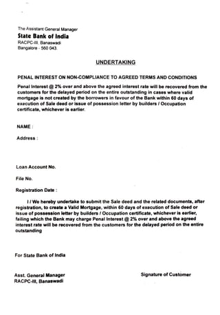 State Bank of India - Flat/House/Plot Registration Request Form | PDF