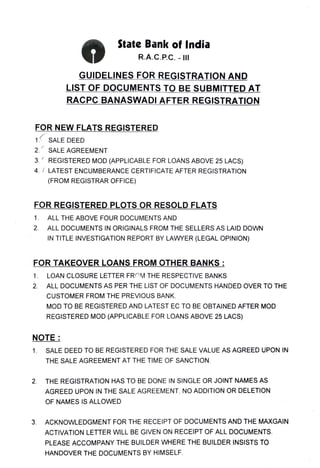 State Bank of India - Flat/House/Plot Registration Request Form | PDF