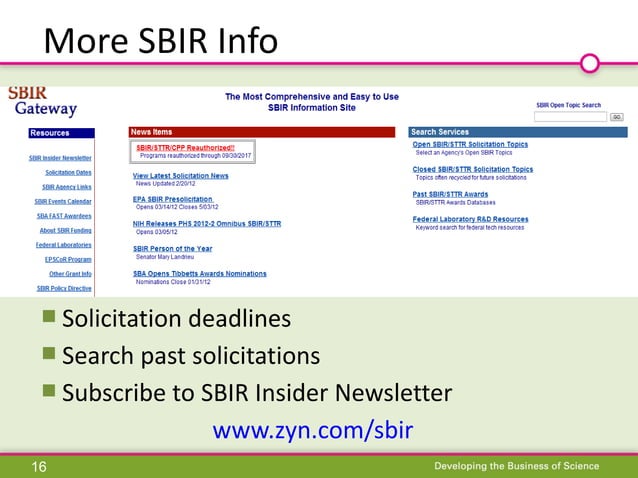 BBC's SBIR Introduction and MSF Program Overview | PPT