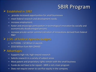Sbir Presentation July 2012 | PPT