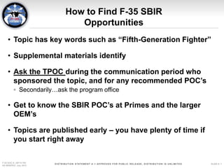 SBIR The F-35 Program Office Perspective | PPT | Technology & Computing