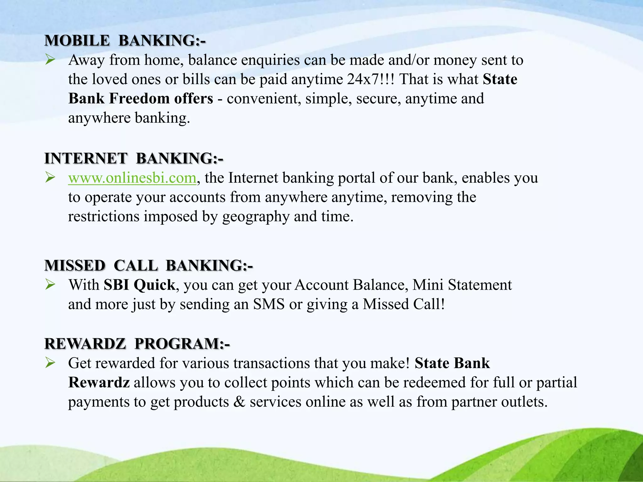 SBI Saving Account (Types & It's Features) | PPTX