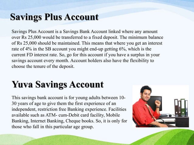 SBI Saving Account (Types & It's Features) | PPTX | Credit Cards ...