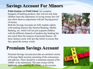 SBI Saving Account (Types & It's Features) | PPTX