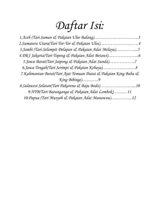 Kliping Seni Tari & Baju Adat | DOCX