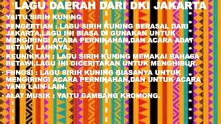 SENI BUDAYA - LAGU DAERAH | PPTX