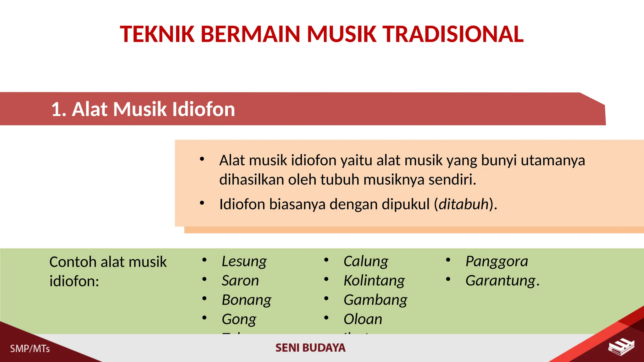 SBK Kelas 8 BAB 7 - bermain alat musik tradisional | PPTX