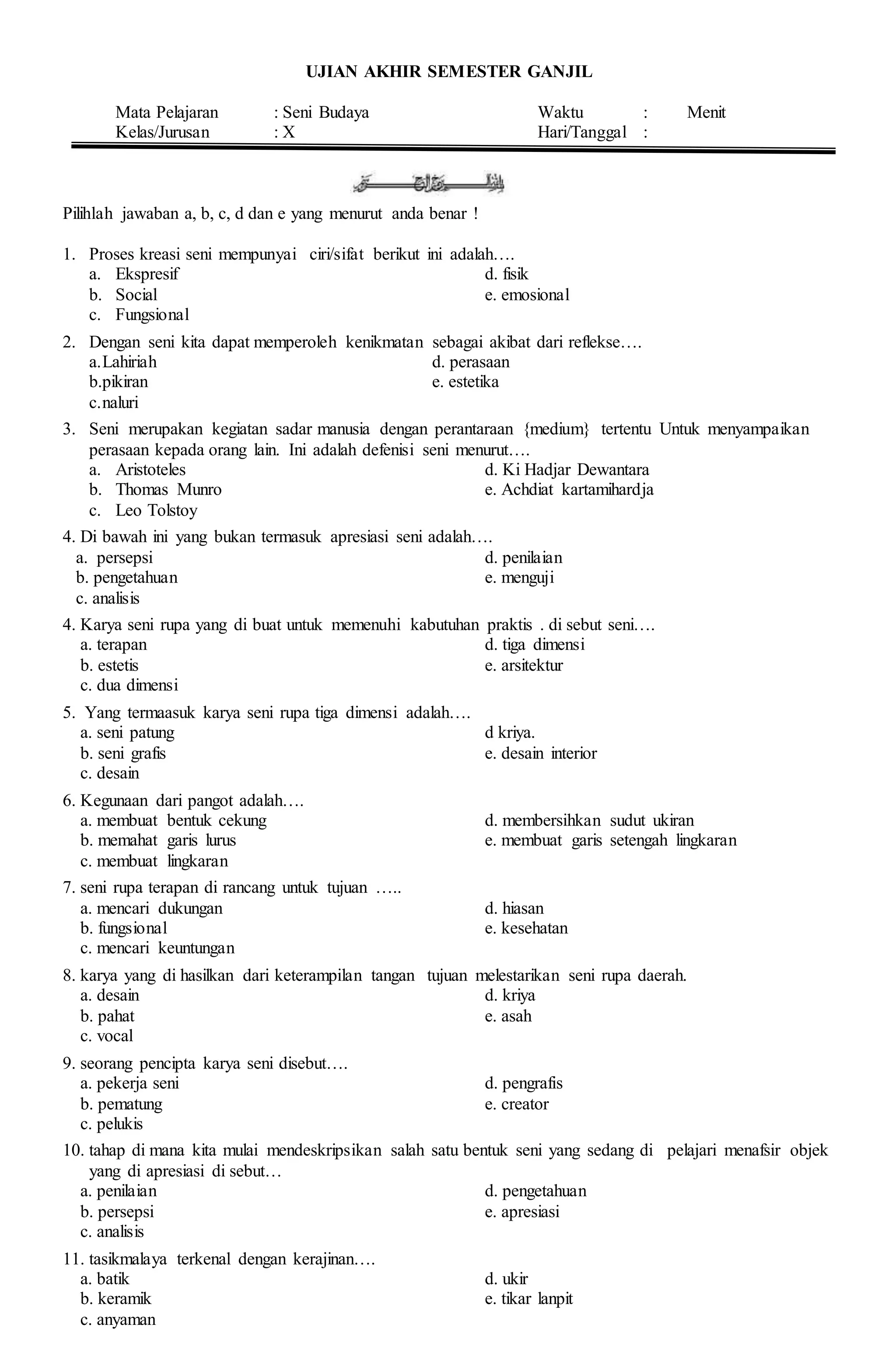 Sbk uas kls x | DOCX